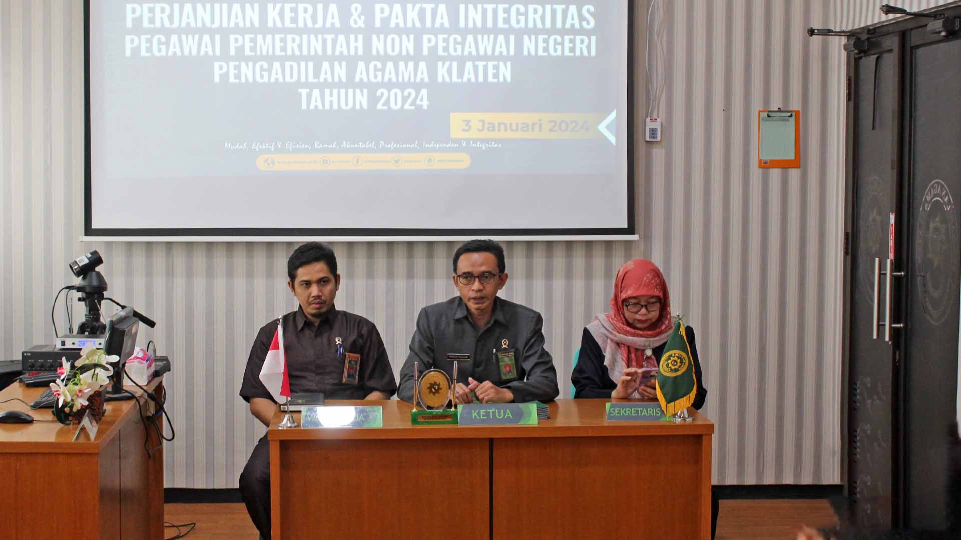 Penandatanganan Perjanjian Kinerja dan Pakta Integritas PPNPN PA Klaten Tahun 2024